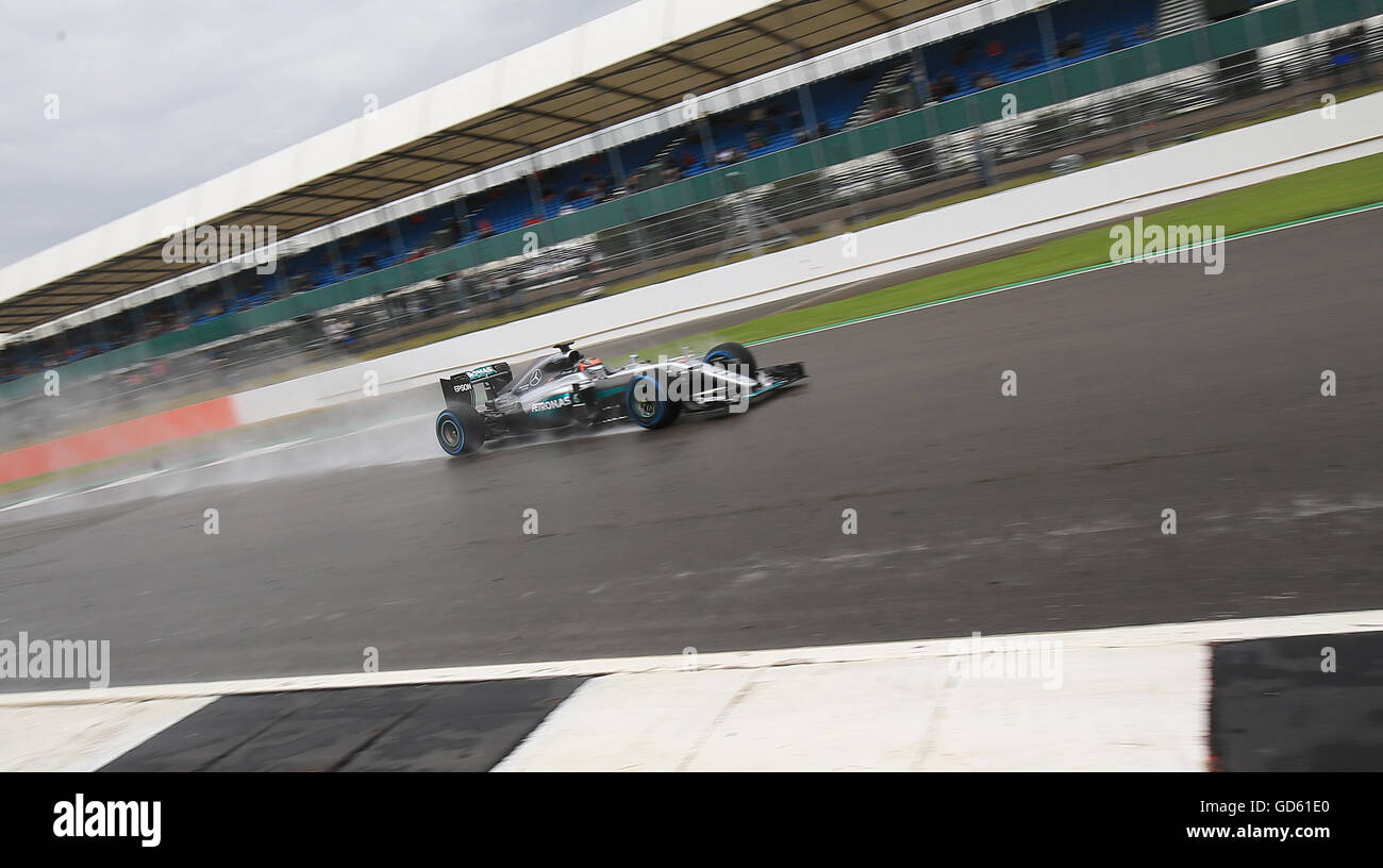 Mercedes GP's Esteban Ocon during mid season testing at Silverstone ...