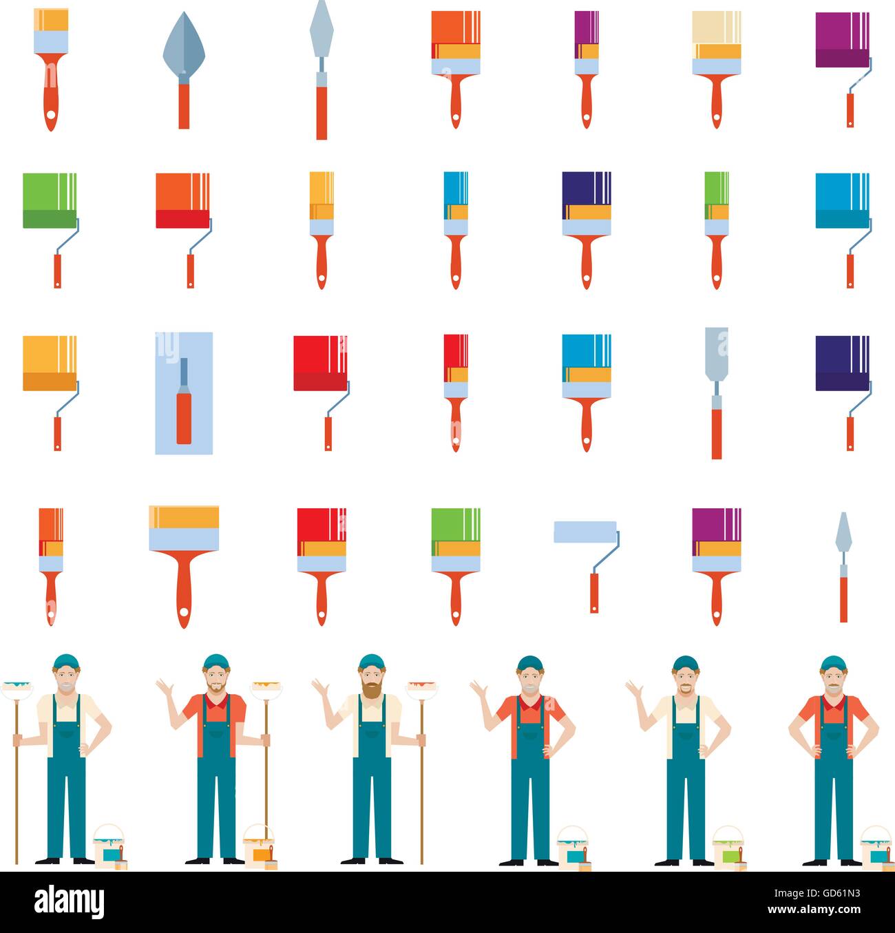Set of painter icons Stock Vector Image & Art - Alamy