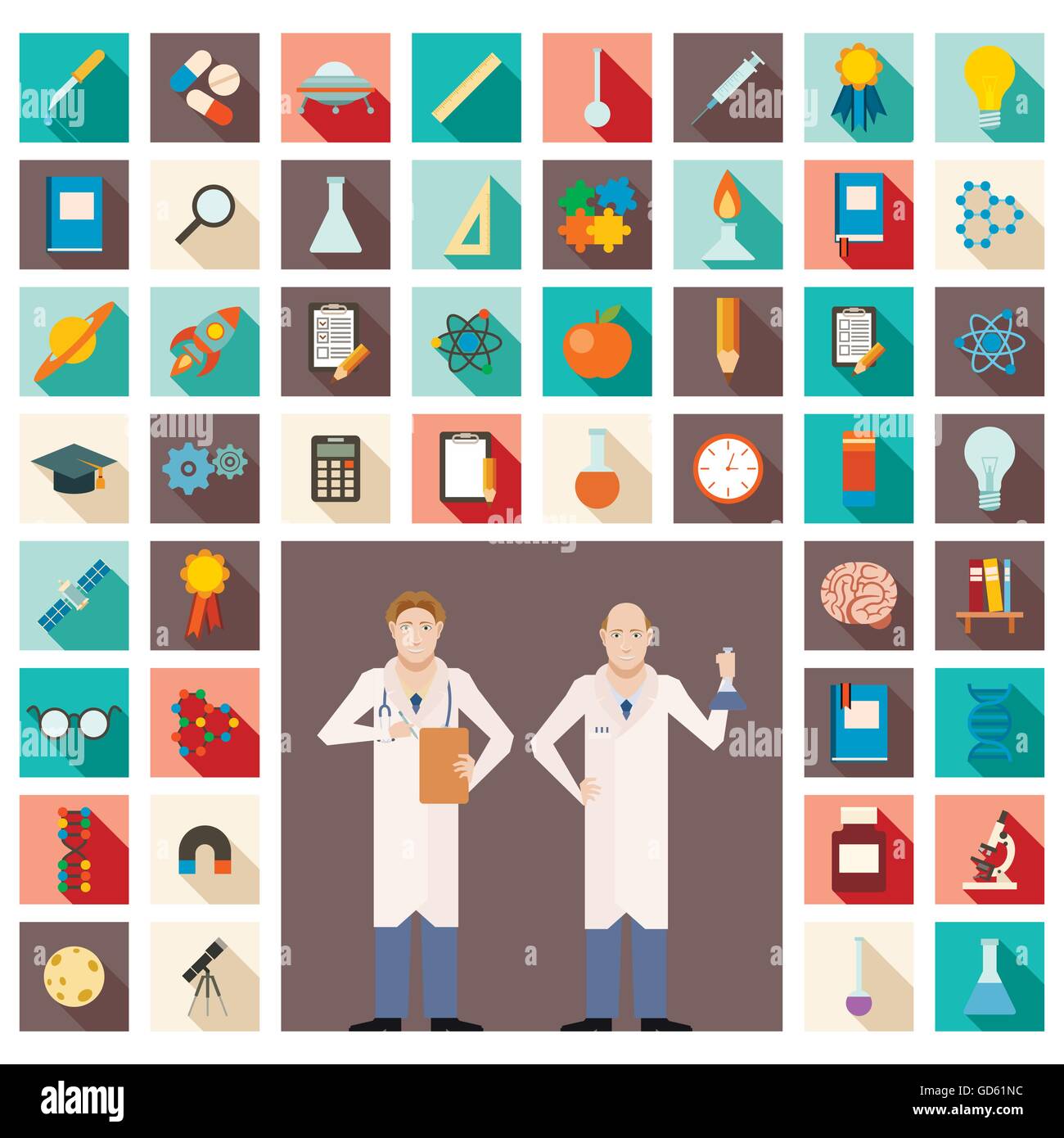 Set of science icons Stock Vector Image & Art - Alamy