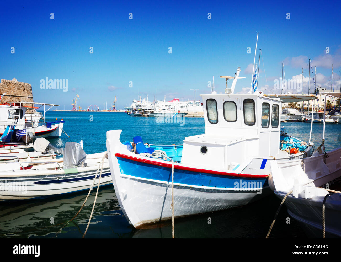 old port of Heraklion, Crete, Greece Stock Photo - Alamy