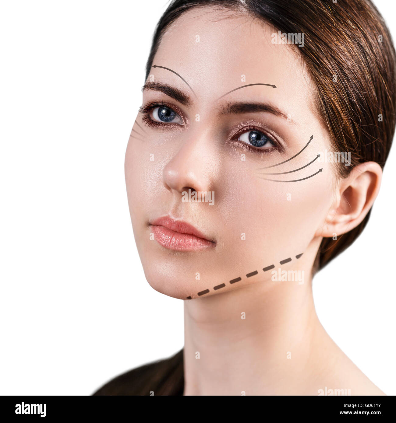 Young female lifting arrows hi-res stock photography and images - Alamy