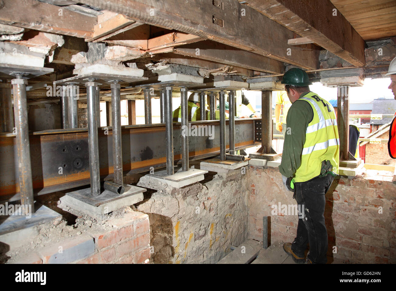 A Victorian Gallery building in supported on temporary props to allow ...