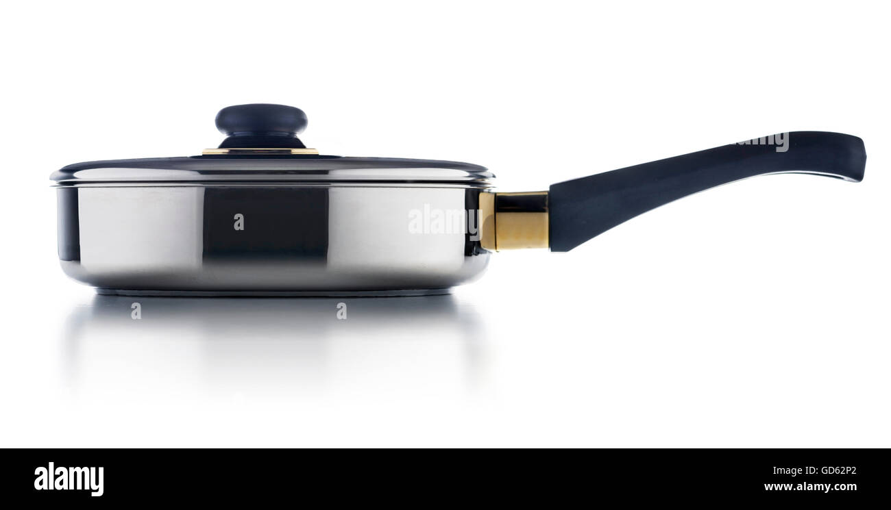 Shiny Cooking Pot Isolated on White Background Stock Photo - Alamy