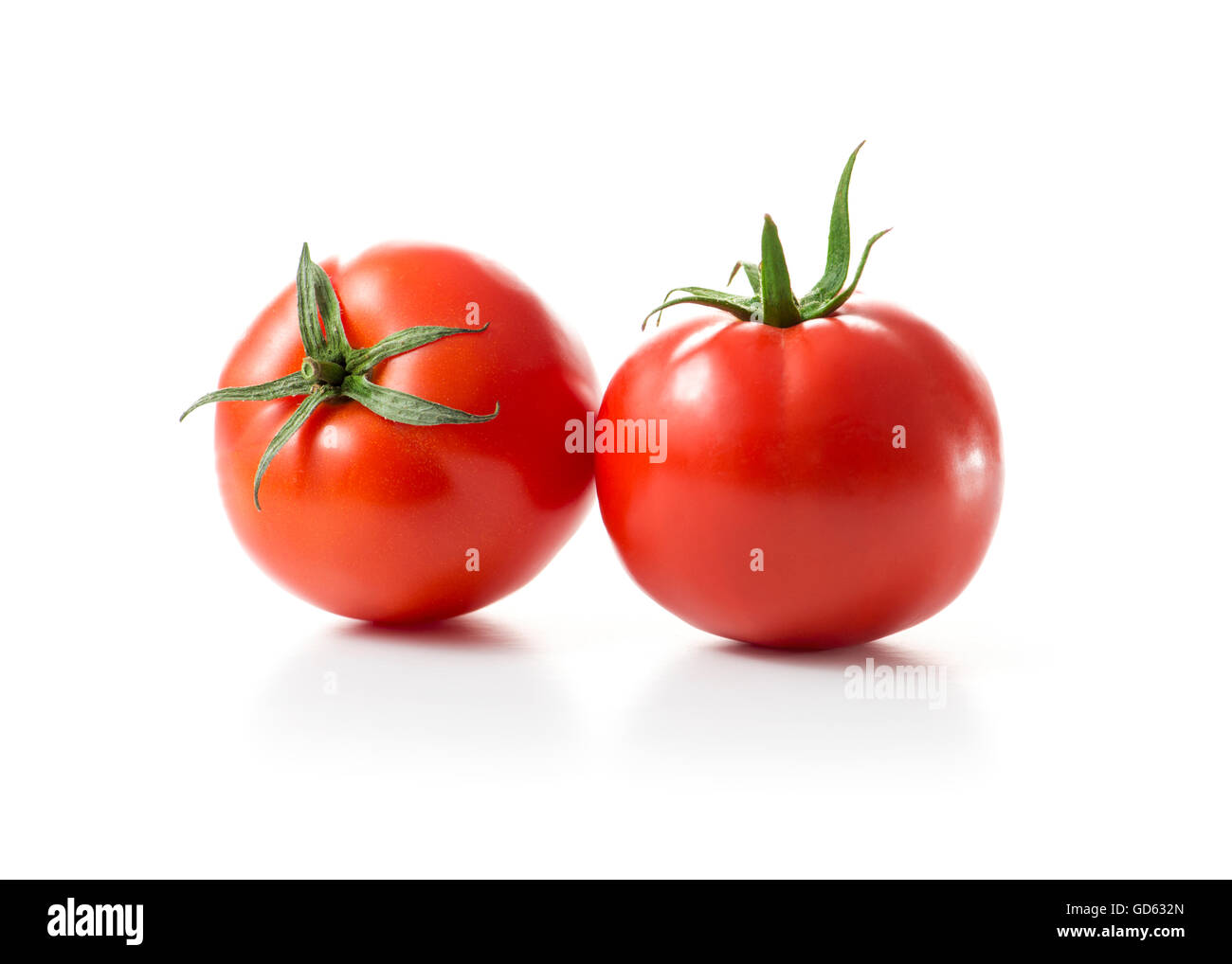 Two Red Tomato Fruits Isolated on White Background Stock Photo - Alamy
