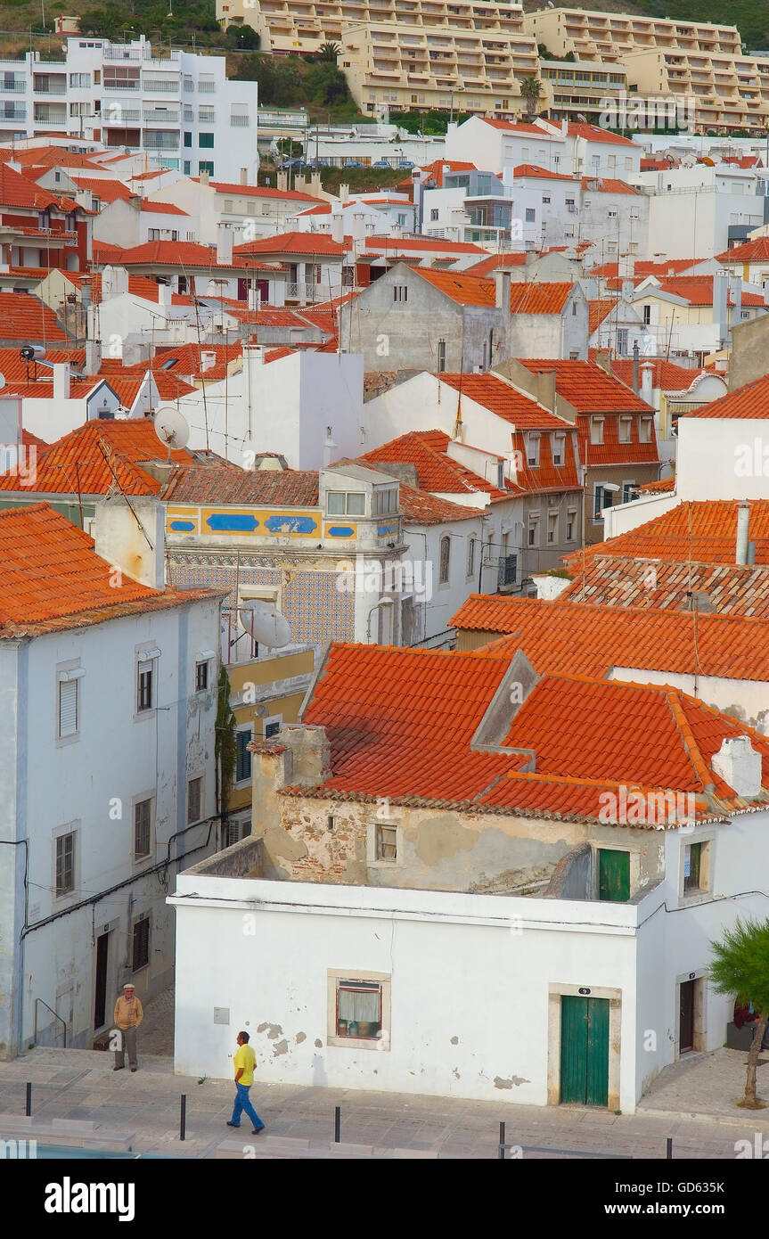 Old town, Sesimbra, Setubal district, Lisbon coast, Portugal, Europe ...