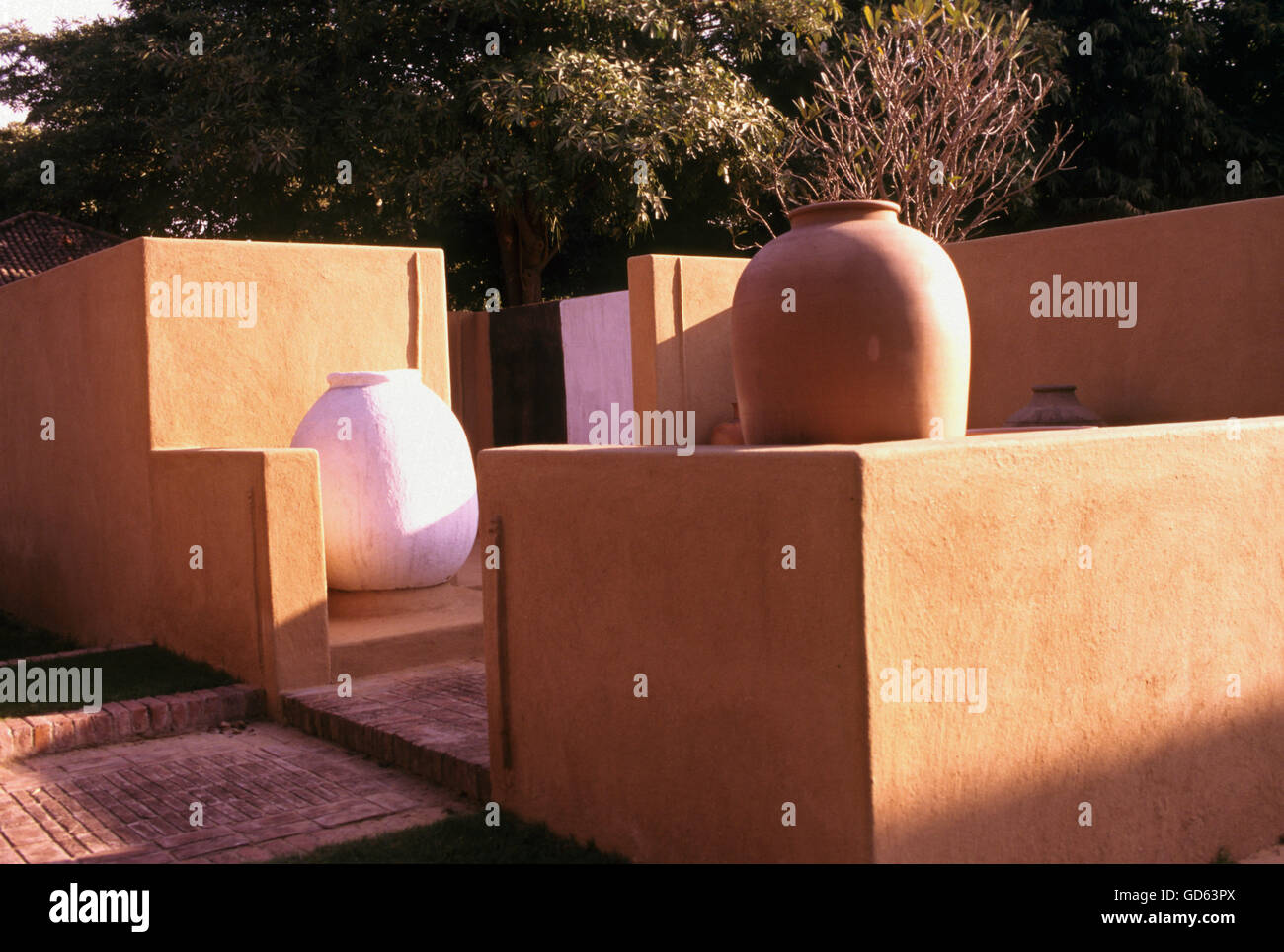 Earthen grain containers Stock Photo - Alamy