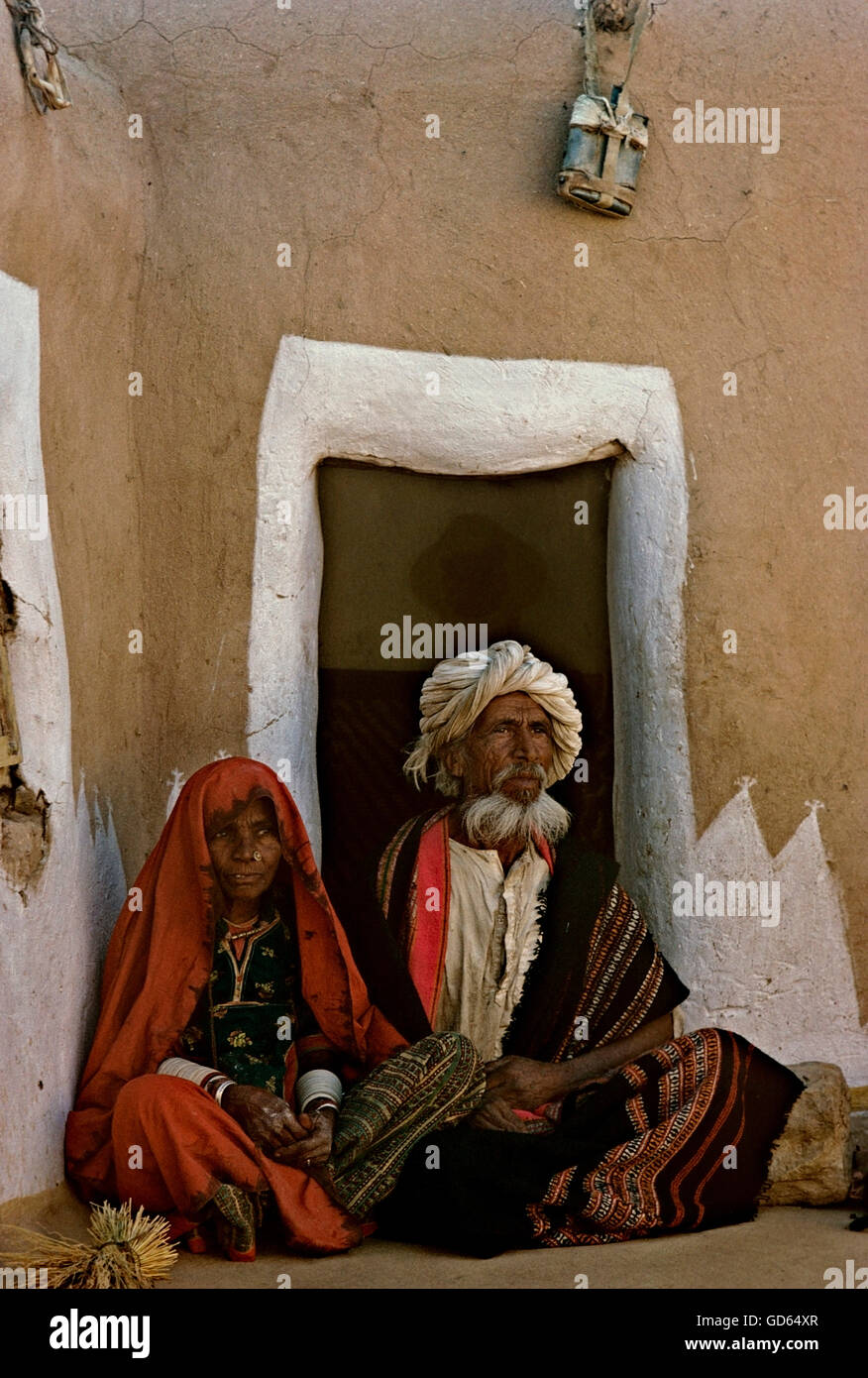Meghwal patriarch and wife Stock Photo - Alamy