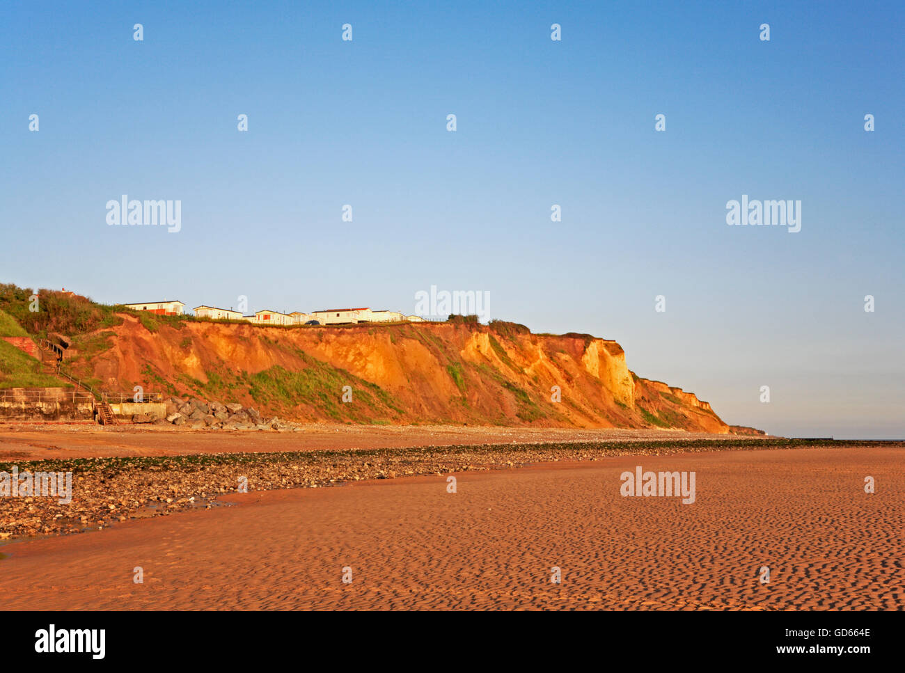 A view of the beach and cliffs on the east coast at East Runton ...