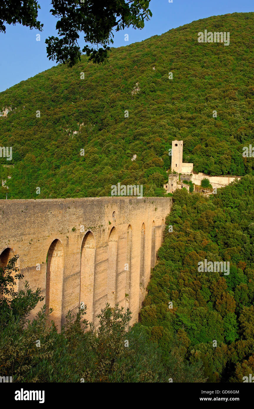 Spoleto, Umbria, Ponte delle torri, Tower Bridge, Italy, Europe Stock ...