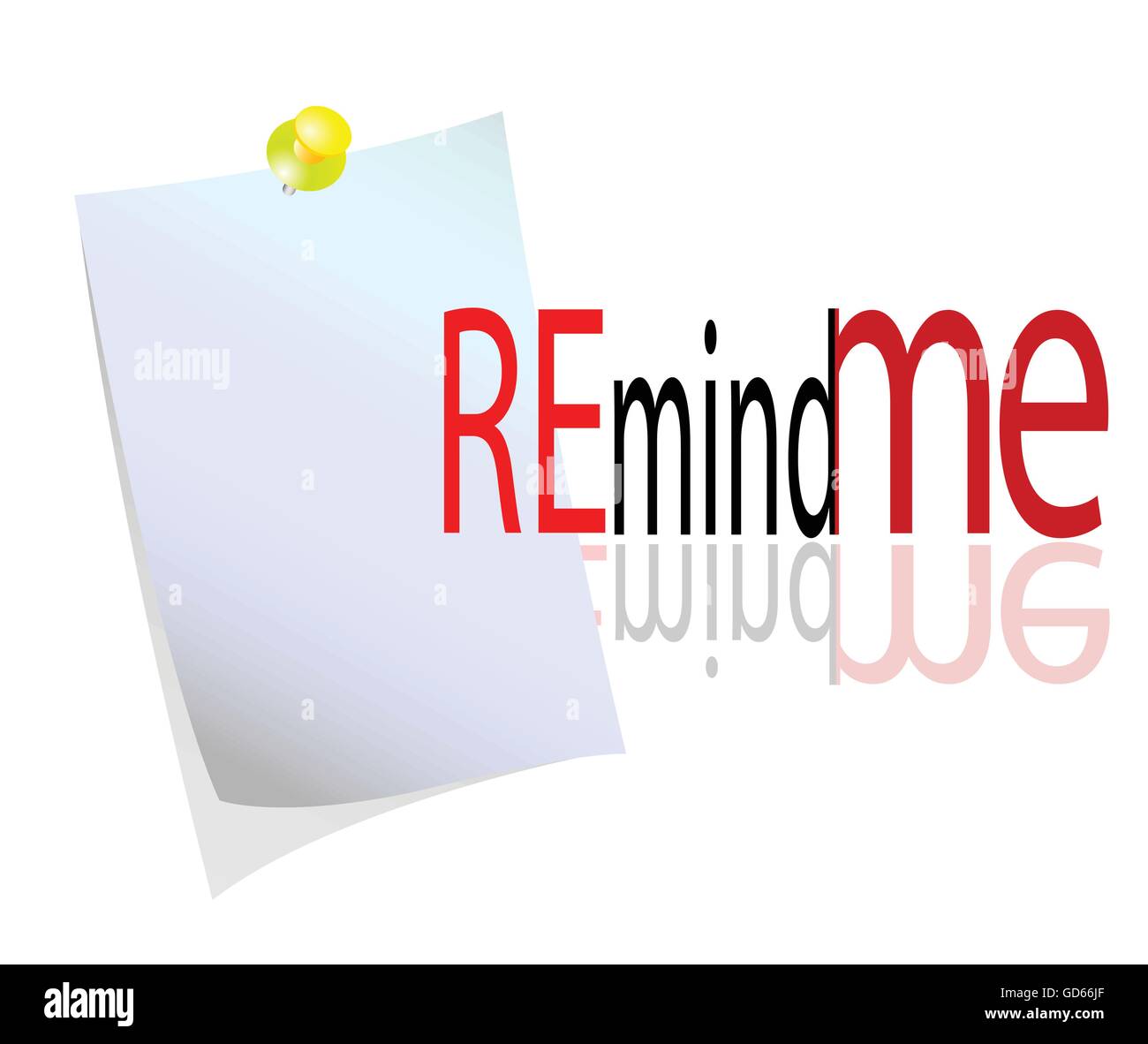 reminder vector illustration with message on white background Stock ...