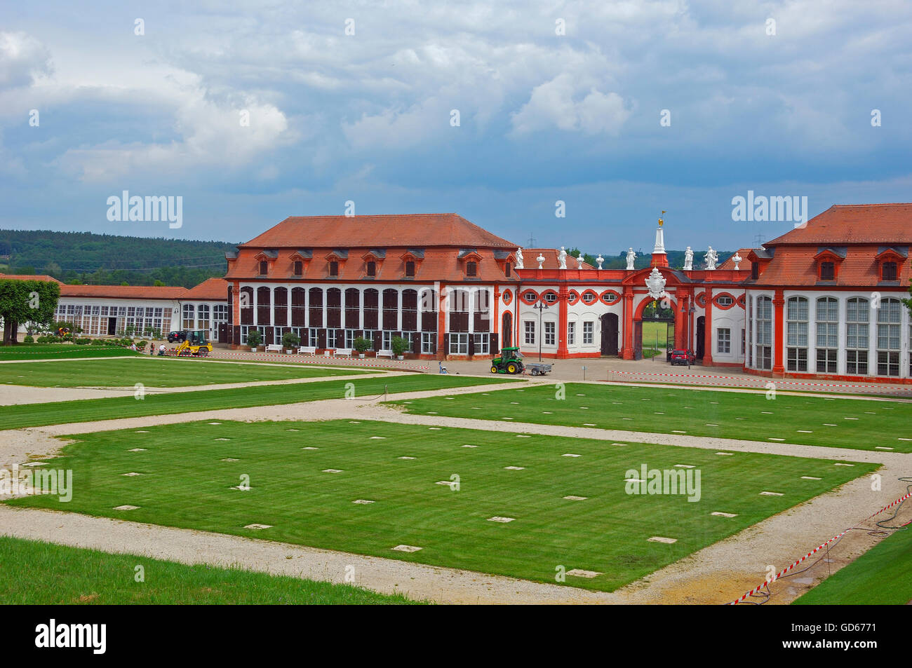 Seehof Castle, Entrance and orangery, Memmelsdorf near Bamberg, Upper ...