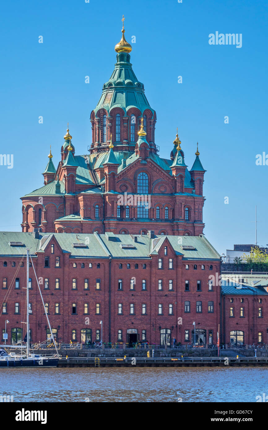 Finnish Orthodox Uspenski Cathedral Viewed From The Harbour Helsinki ...