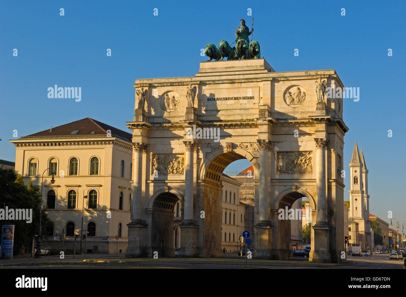 The Siegestor, Triumphal Arch, Victory Gate, Munich, Bavaria, Germany ...
