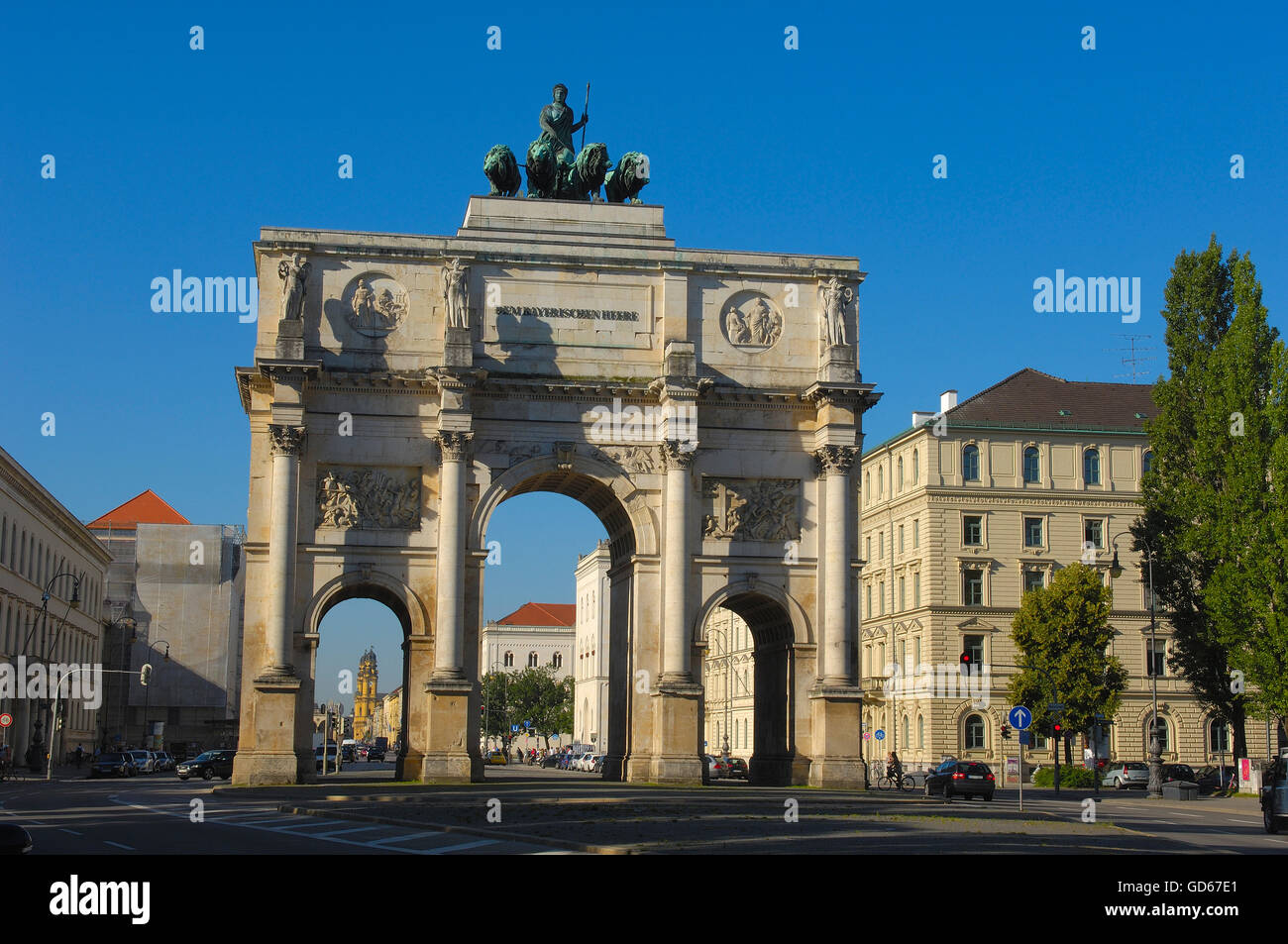 The Siegestor, Triumphal Arch, Victory Gate, Munich, Bavaria, Germany ...