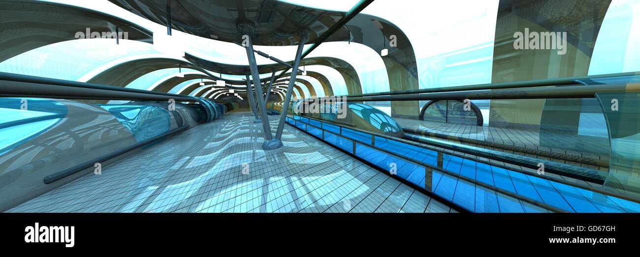 Futuristic subway train station 3d hi-res stock photography and images ...