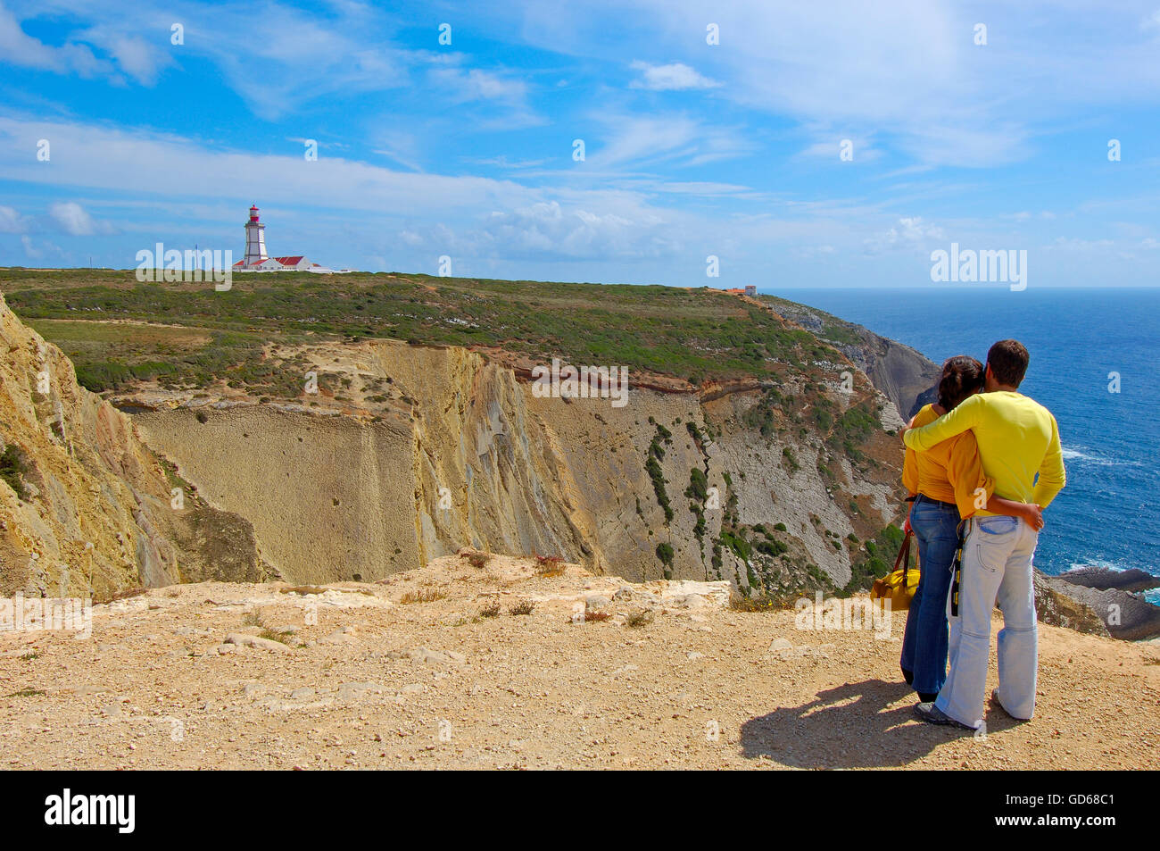 Espichel Cape, Cabo Espichel, lighthouse, Sesimbra, Setubal district, Portugal Stock Photo - Alamy