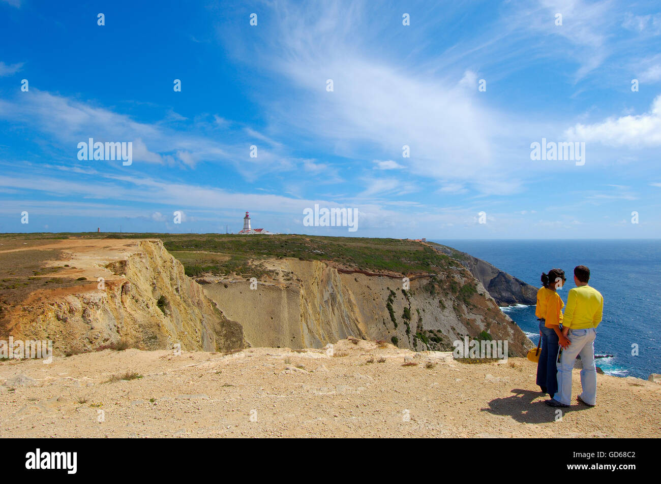 Espichel Cape, Cabo Espichel, lighthouse, Sesimbra, Setubal district, Portugal Stock Photo - Alamy