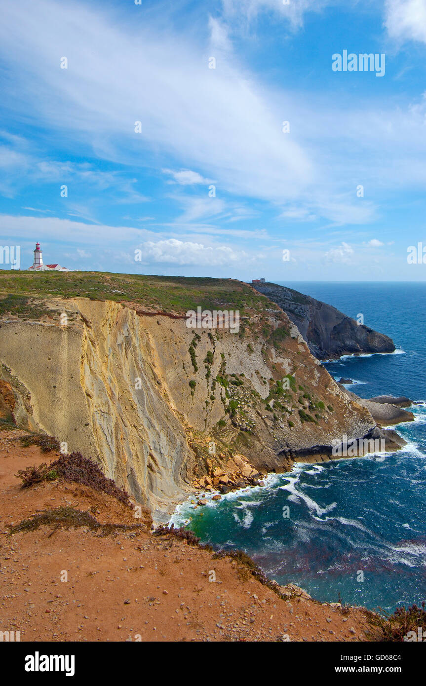 Espichel Cape, Cabo Espichel, lighthouse, Sesimbra, Setubal district, Portugal Stock Photo - Alamy