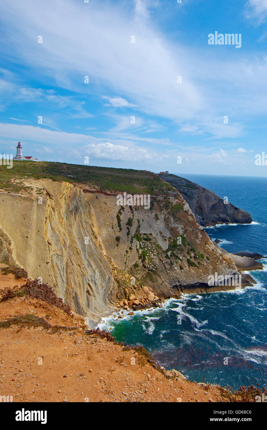Espichel Cape, Cabo Espichel, lighthouse, Sesimbra, Setubal district, Portugal Stock Photo - Alamy