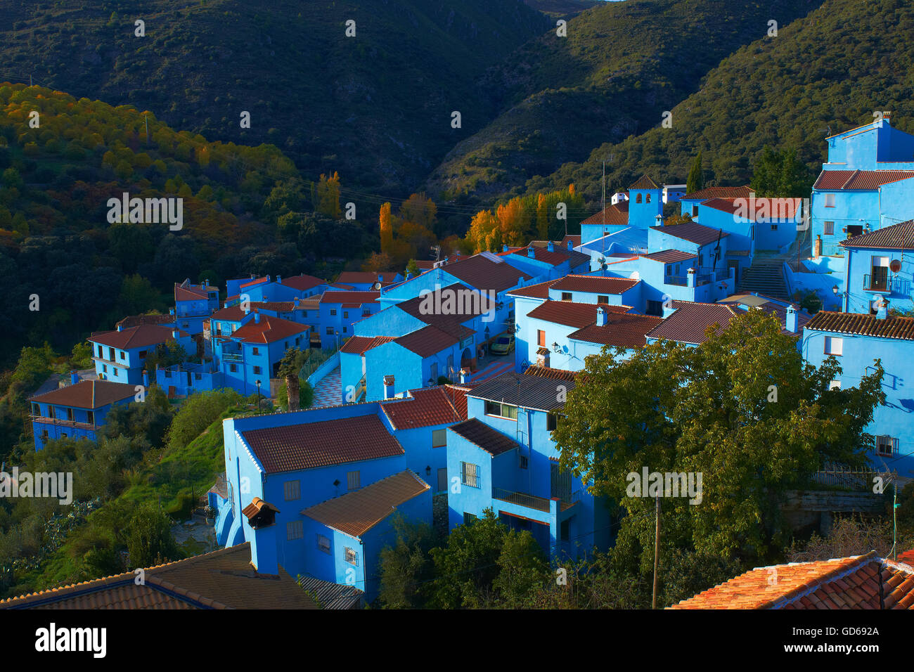 Juzcar, Genal Valley, Genal river valley, Serrania de Ronda, Smurfs ...