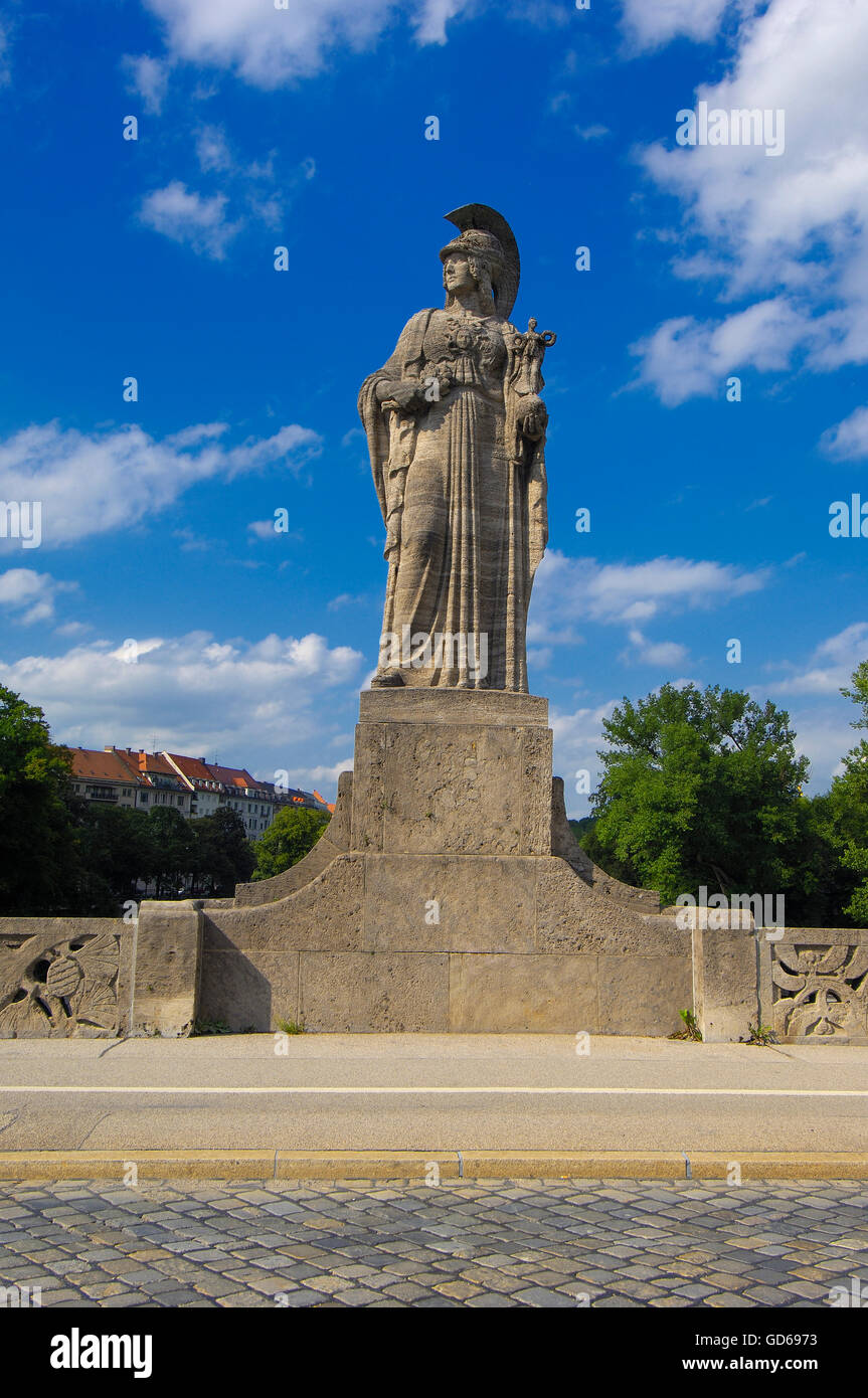 Maximilian Bridge, Pallas Athena Statue, Maximilianstrasse, Munich ...