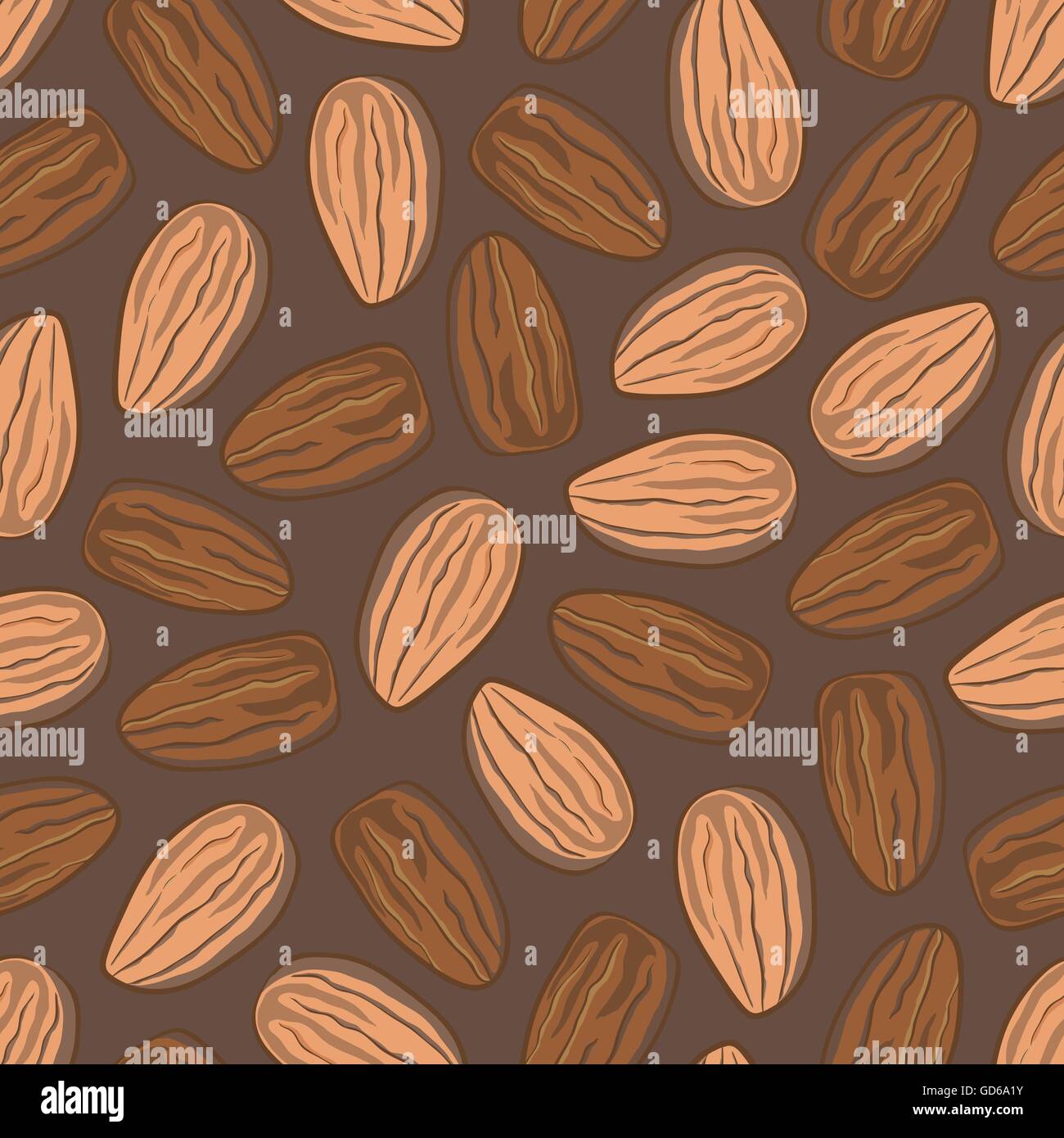 Almond nut seamless vector background Stock Vector Image & Art - Alamy