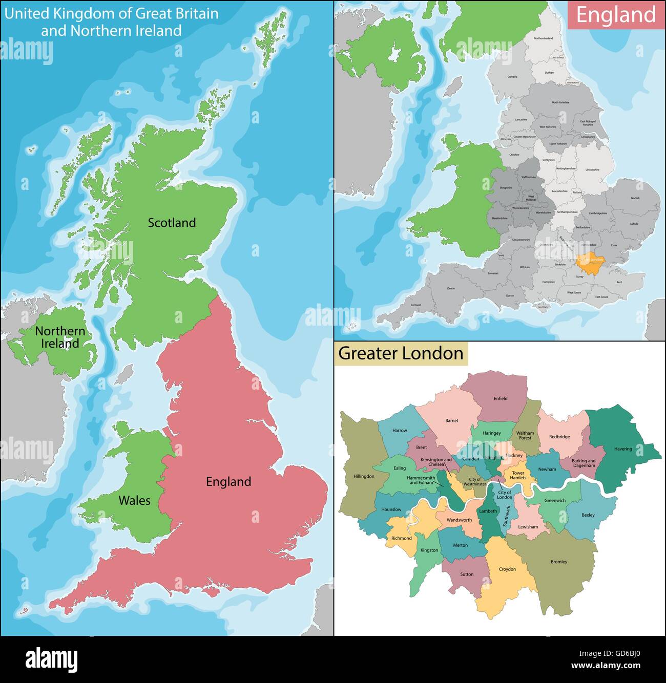 District map greater london hi-res stock photography and images - Alamy