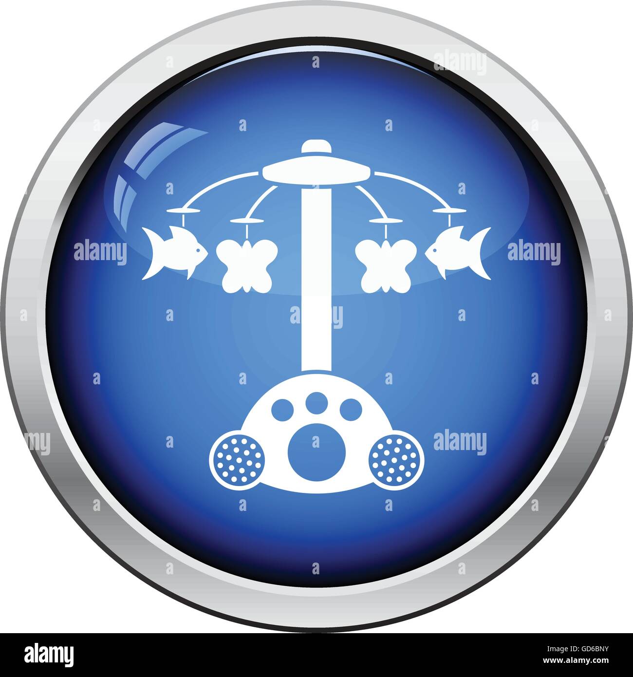 Baby carousel icon. Glossy button design. Vector illustration Stock ...
