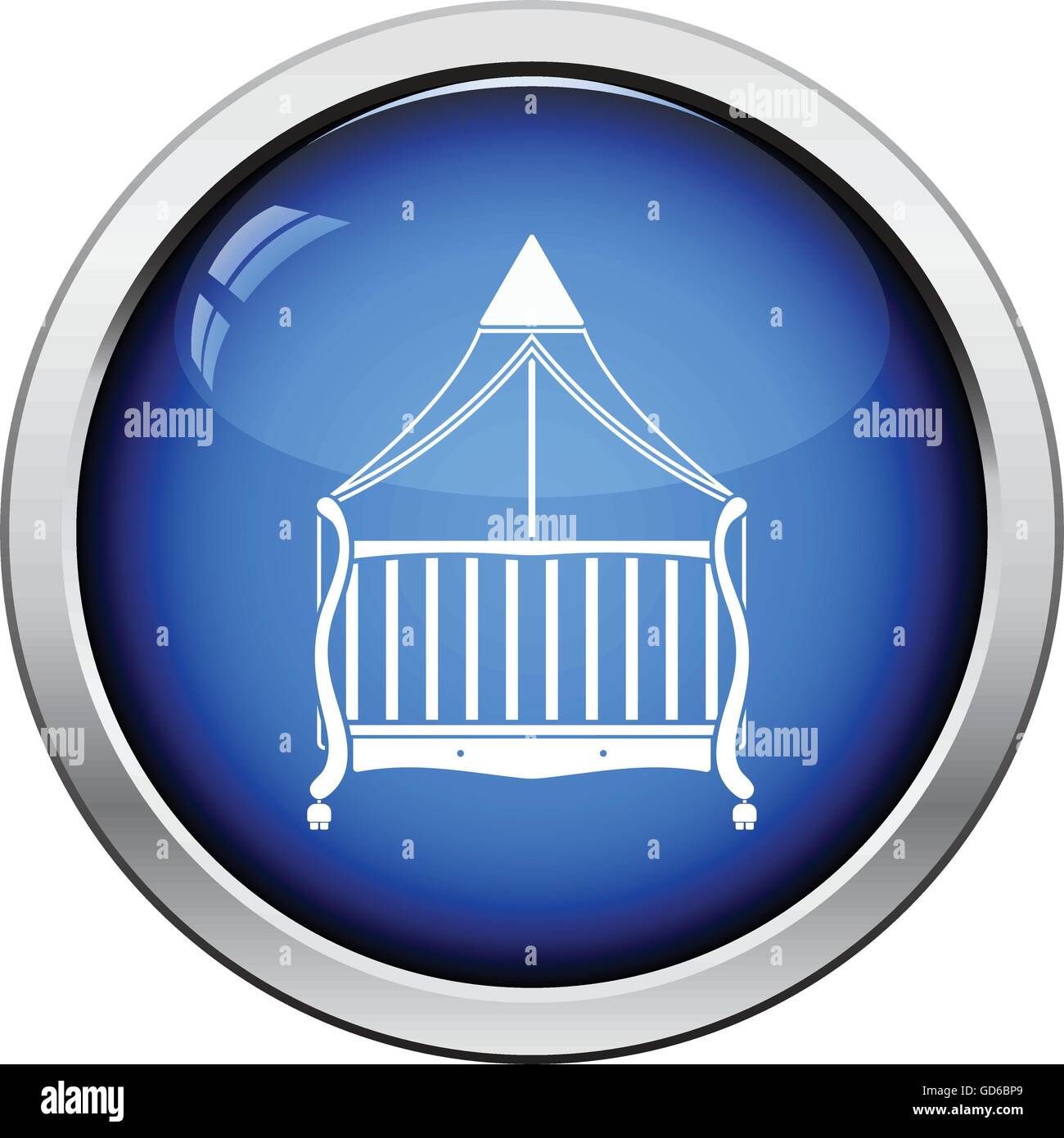 Cradle icon. Glossy button design. Vector illustration Stock Vector ...