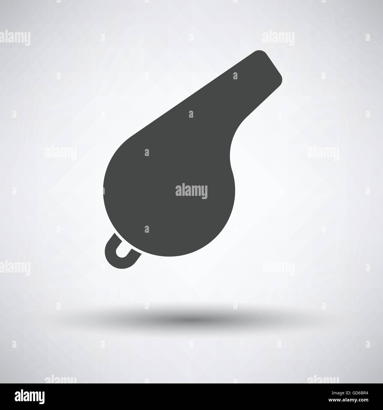 Whistle icon on gray background, round shadow. Vector illustration ...