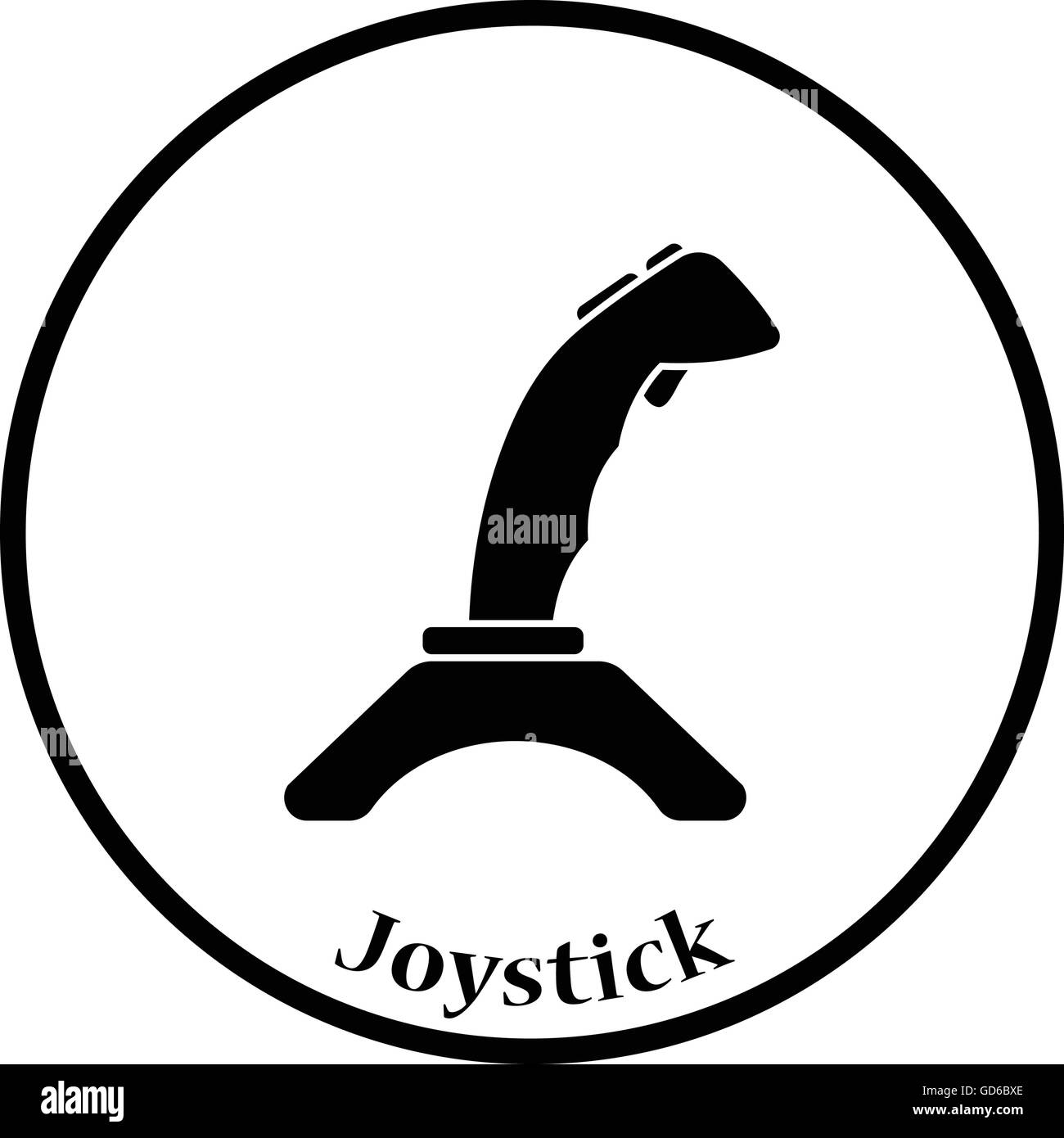 Joystick icon. Flat color design. Vector illustration. Thin circle ...