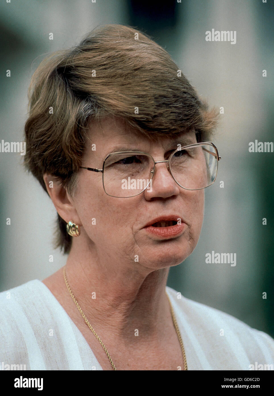 Washington, DC. USA, 26th July 1993 Attorney General Janet Reno talks ...