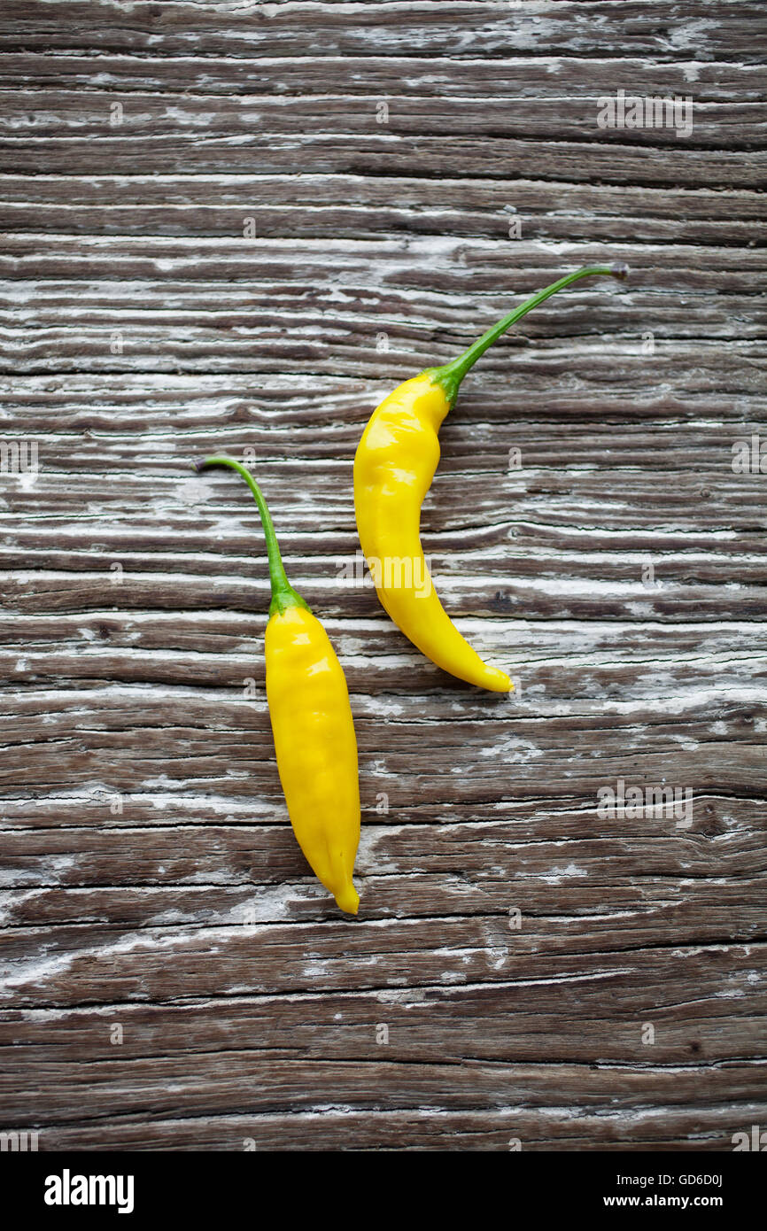 Yellow fresh picked lemon drop chili Stock Photo - Alamy
