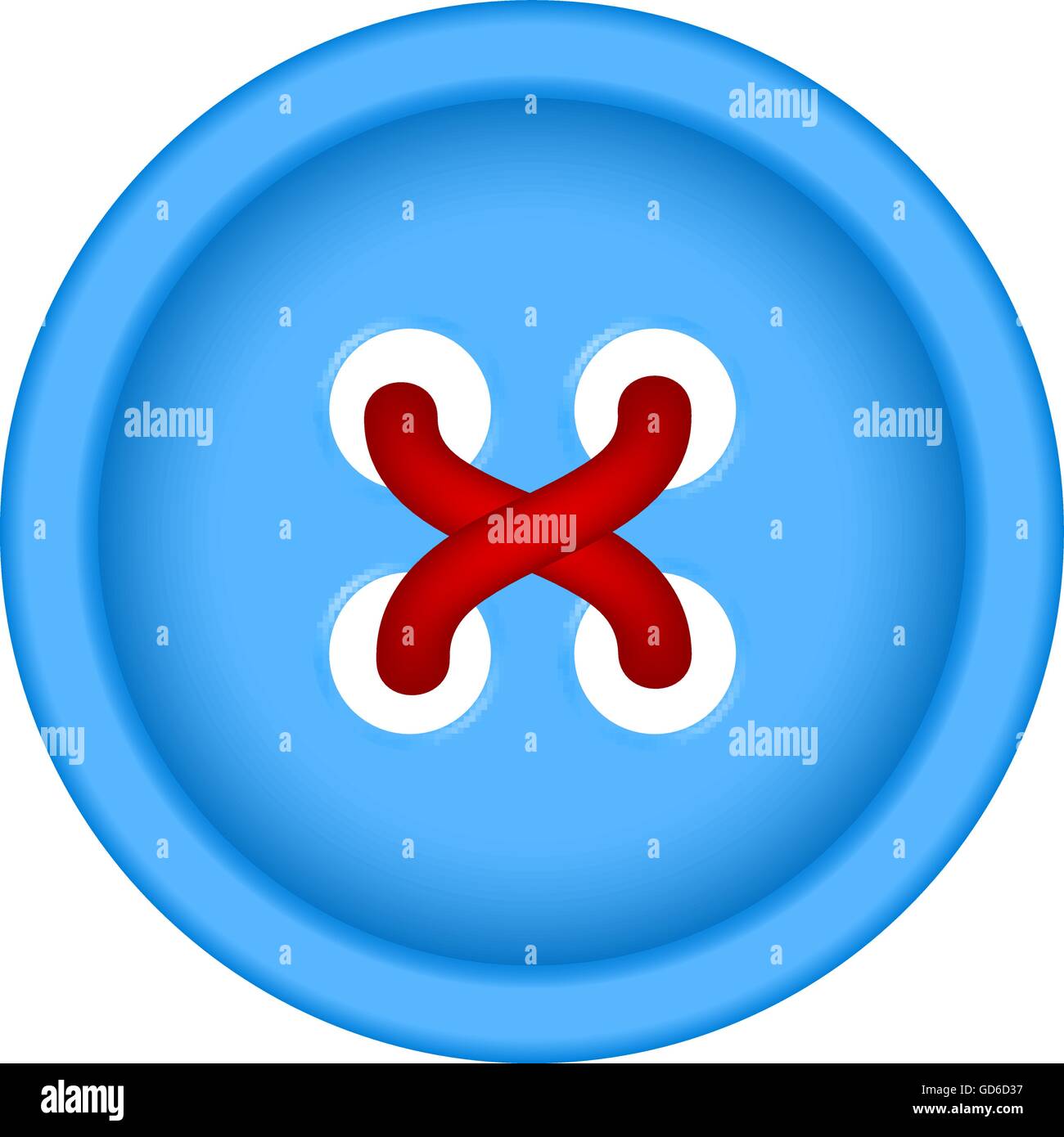 Sewing button in blue design with sewing thread Stock Vector Image ...
