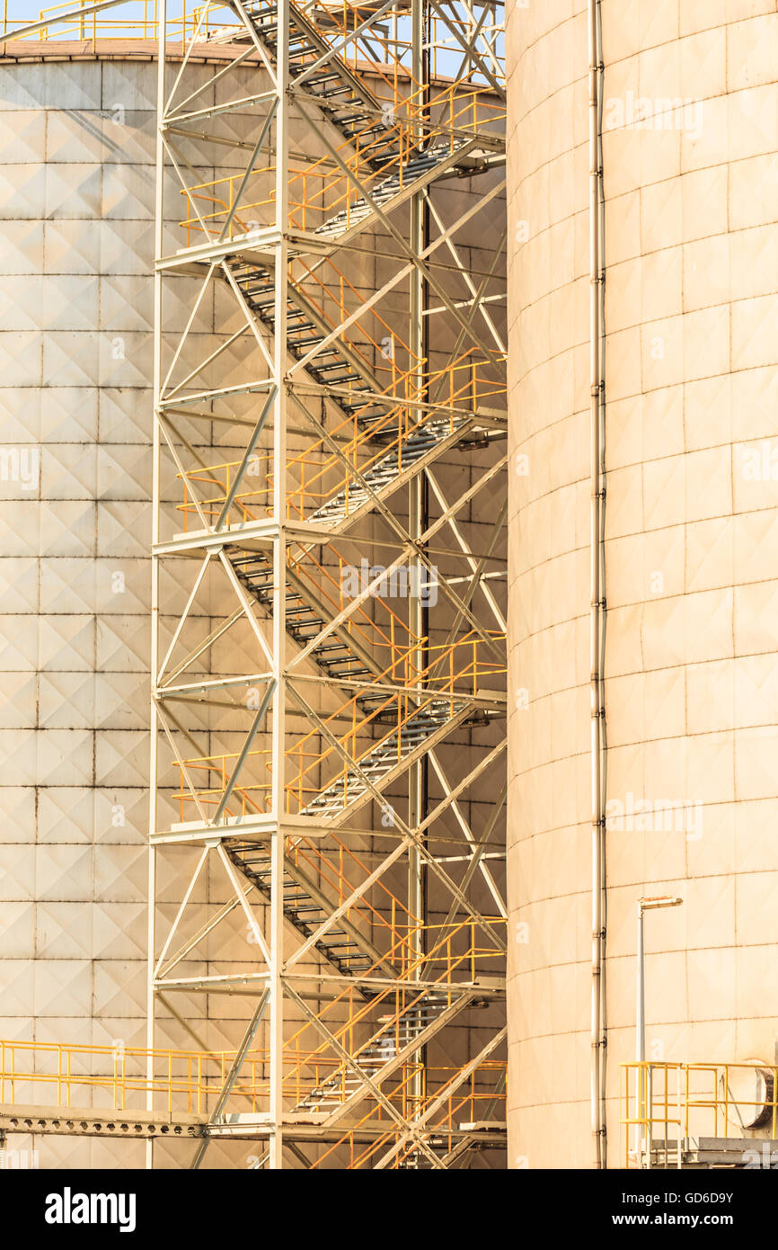 Cargo transport commerce concept. Silo in morning harbour. Storage ...