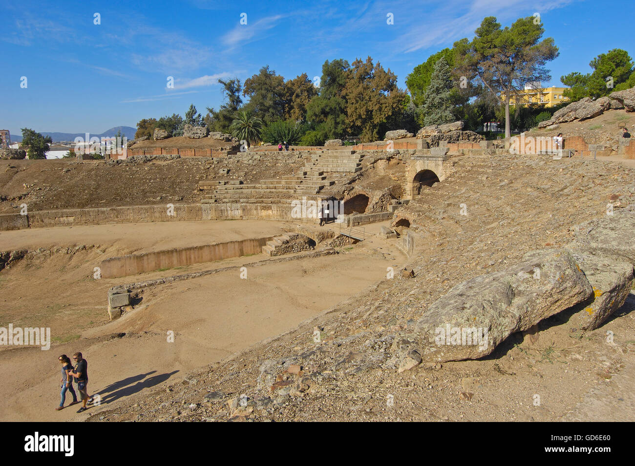 Roman amphitheatre, Merida, UNESCO World Heritage site, Badajoz ...