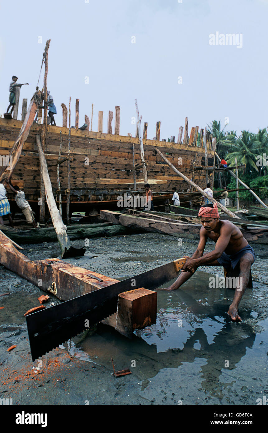 Making wooden cargo boats Stock Photo - Alamy