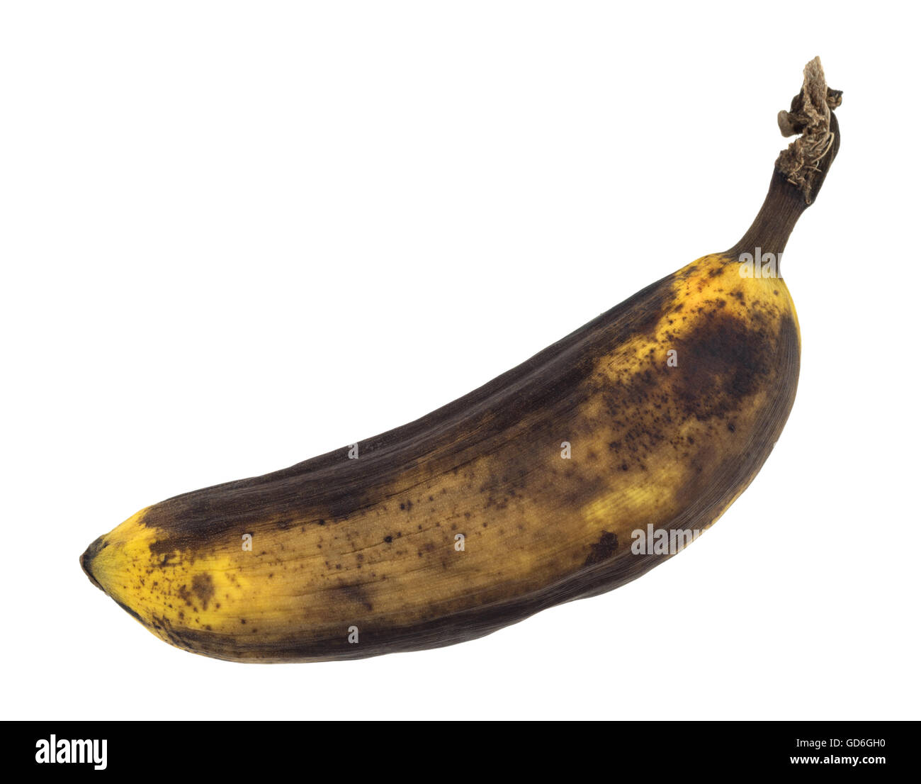 A small ripe banana isolated on a white background Stock Photo - Alamy