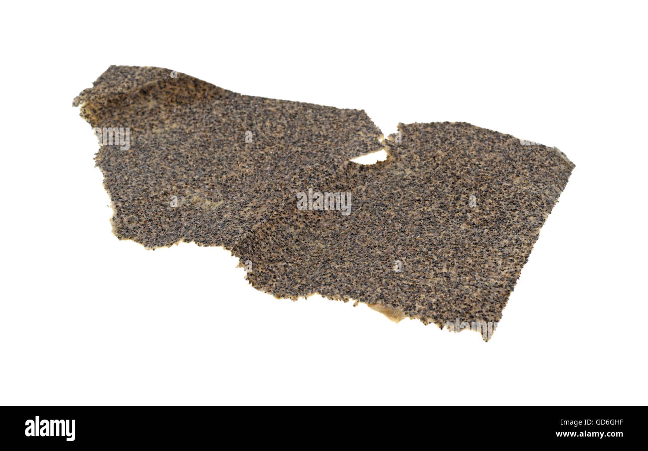 A piece of used sandpaper isolated on a white background Stock Photo ...