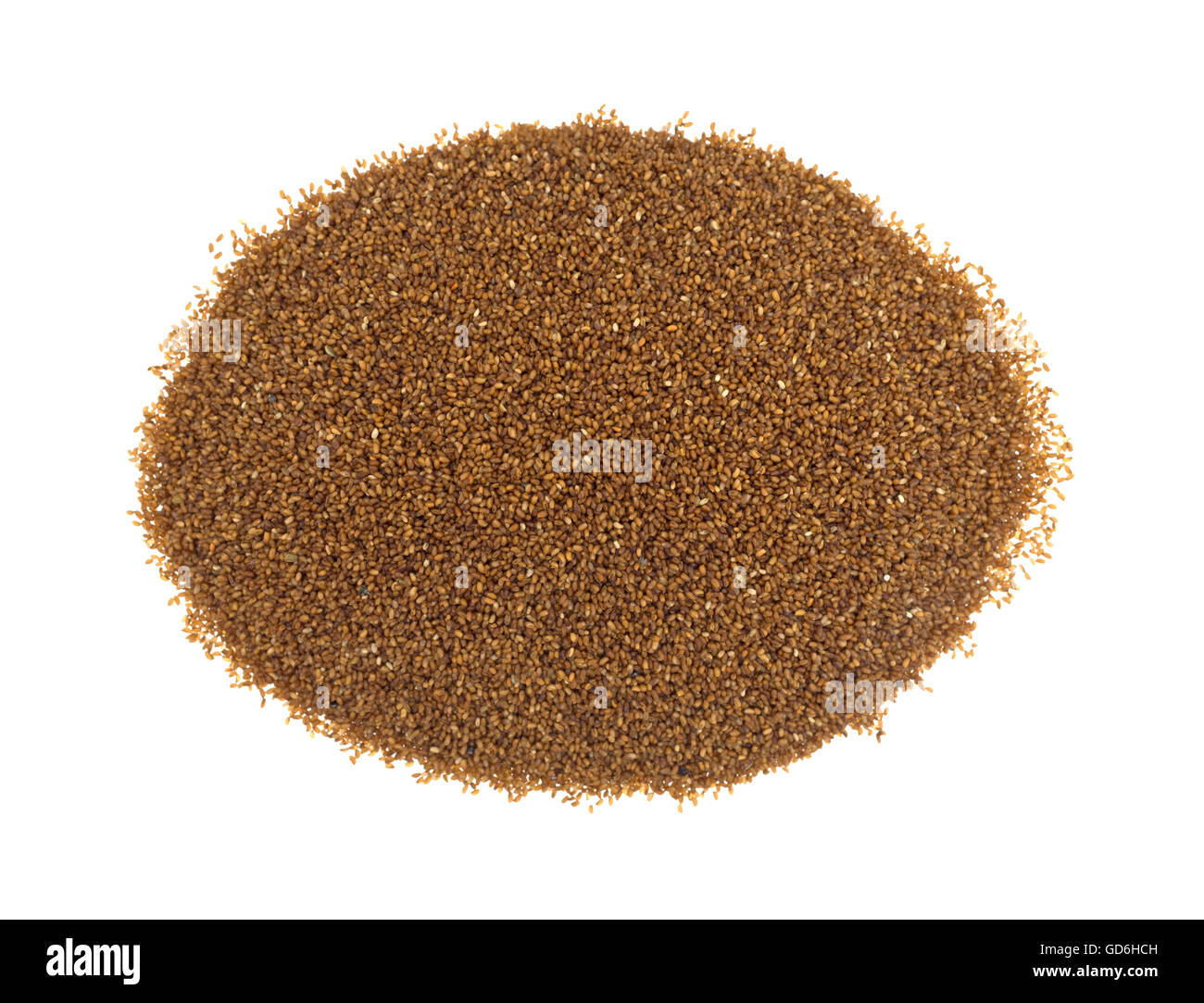 Top View Of A Portion Of Teff Grain Isolated On A White Background