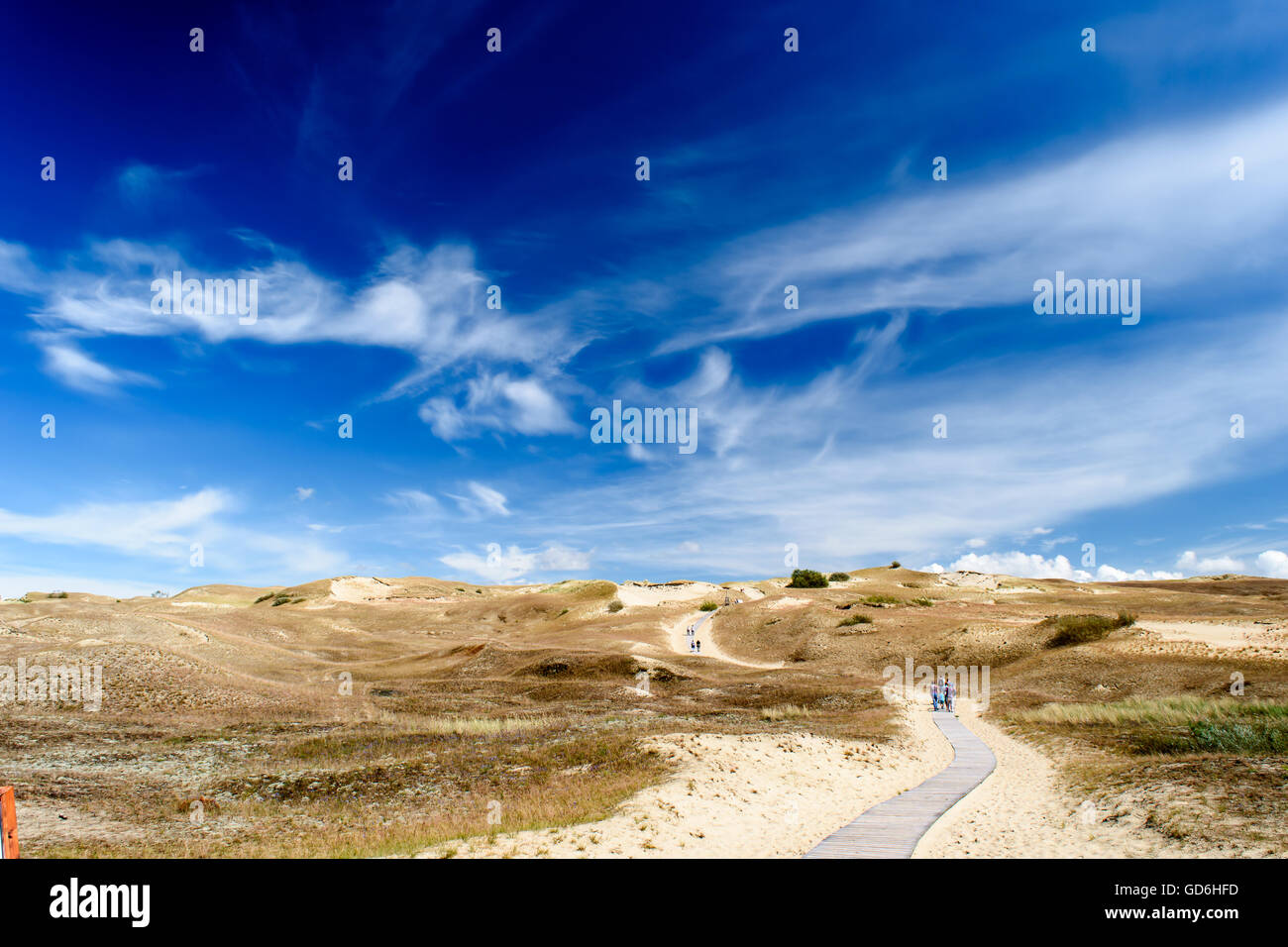 People traveling by path in the desert Stock Photo - Alamy