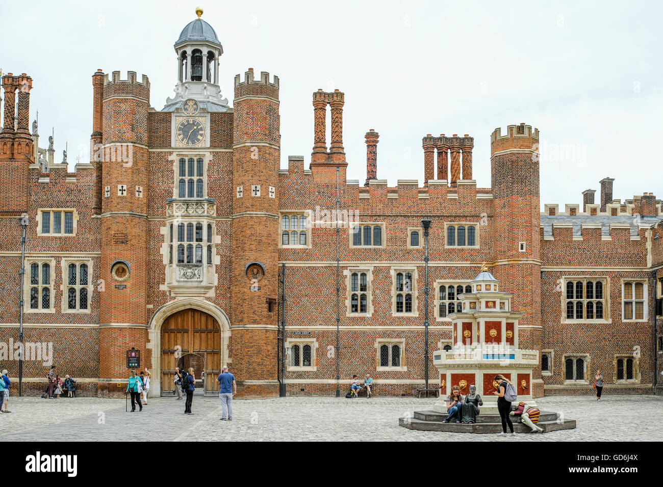 Base Court at the royal palace of Hampton Court, London, England Stock ...
