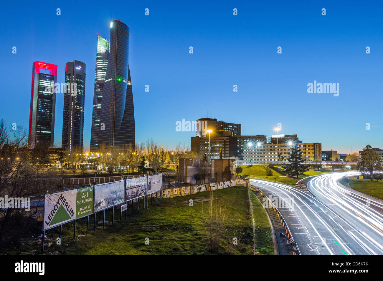 Aerial view madrid night hi-res stock photography and images - Alamy