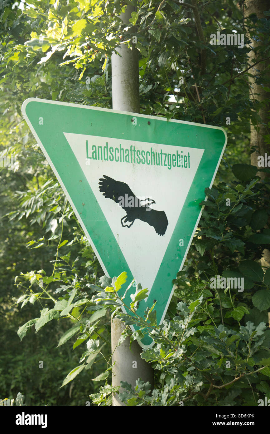 Sign informing that you are entering in a protected nature area for ...