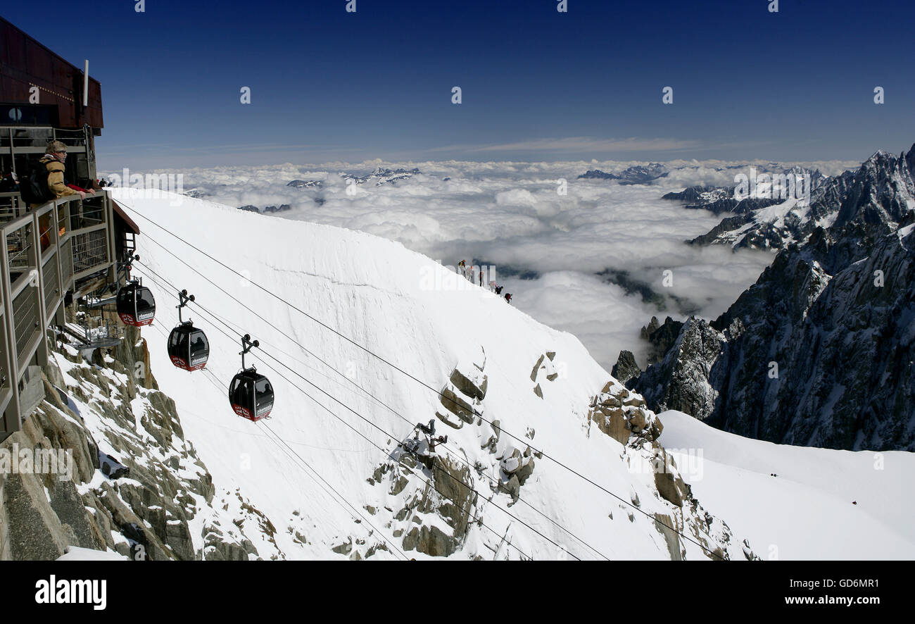 The cable car, Chamonix, Haute Savoie, French Alps, France, Europe ...