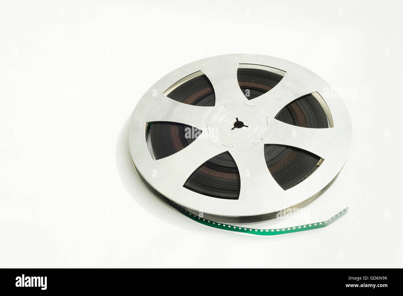 Detail of film reel on white isolated background Stock Photo - Alamy