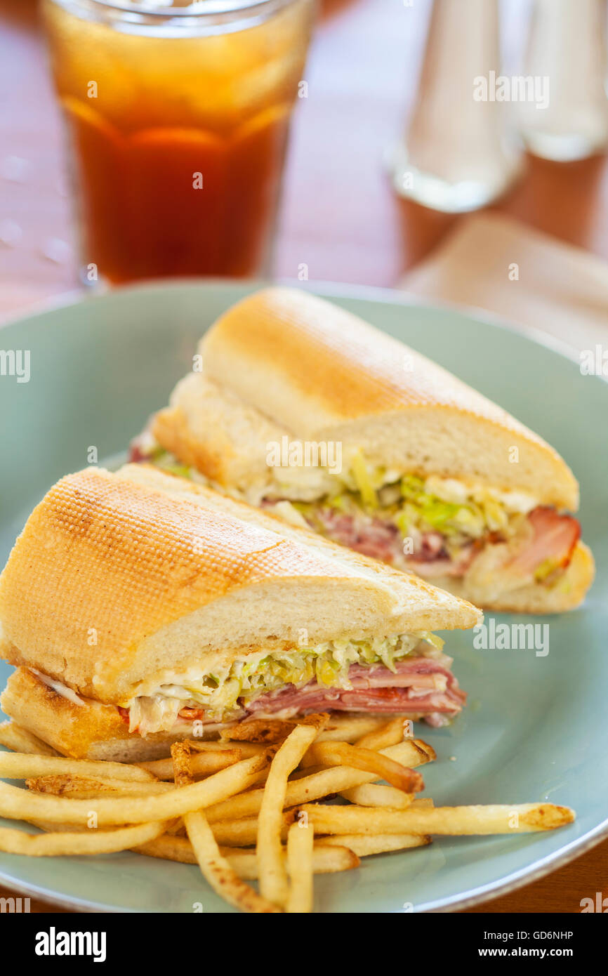 grinder samy and french fries and an ice tea, Kitchenette Restaurant ...