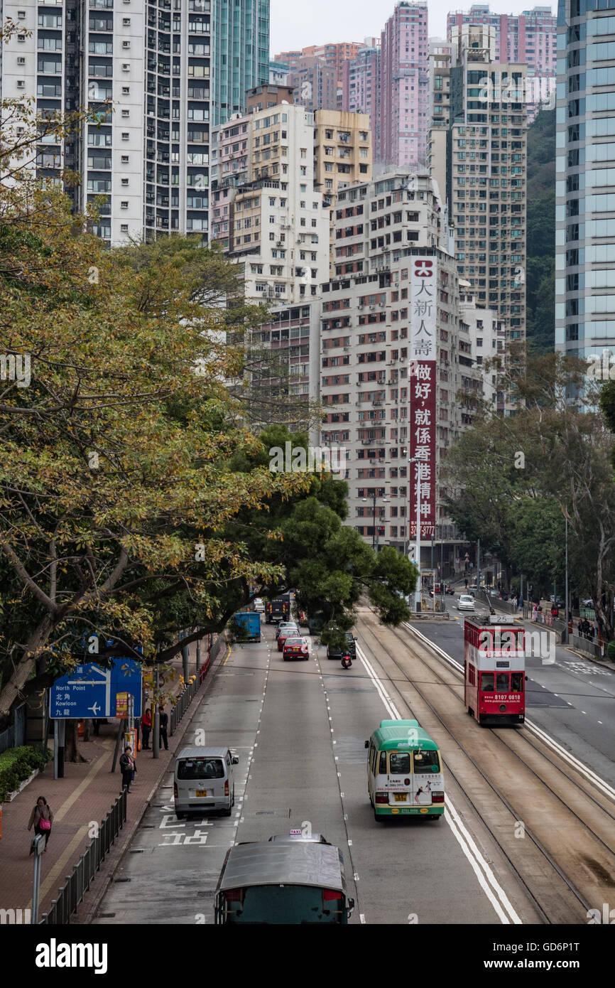 General view along Causeway Road, Hong Kong, China Stock Photo - Alamy