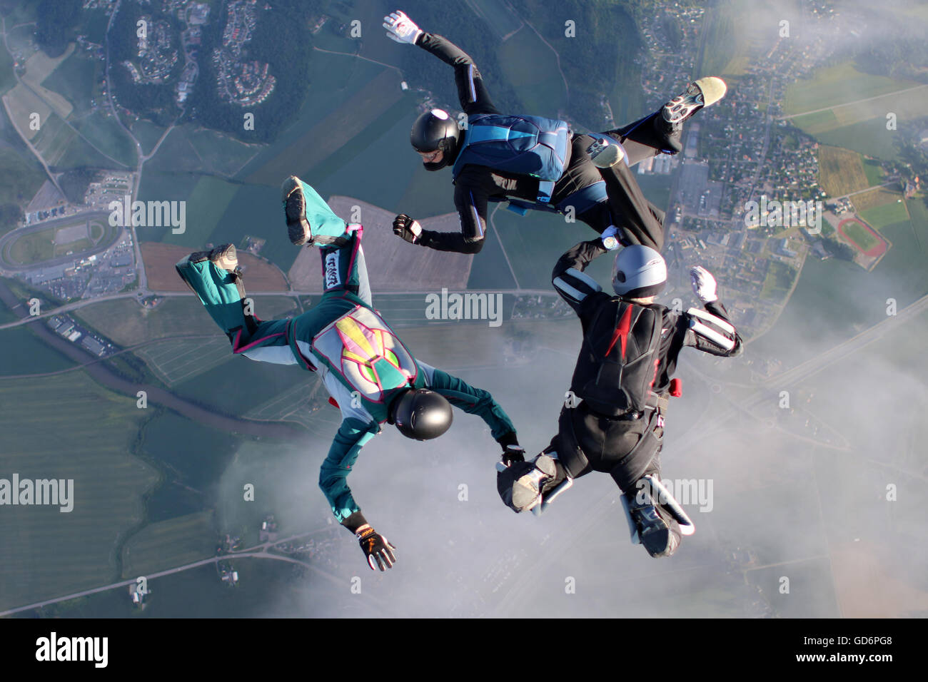 Funjump skydiving from 1200 ft over Norway Stock Photo - Alamy
