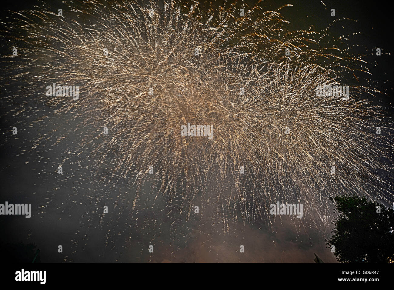 People watching fireworks show Stock Photo - Alamy